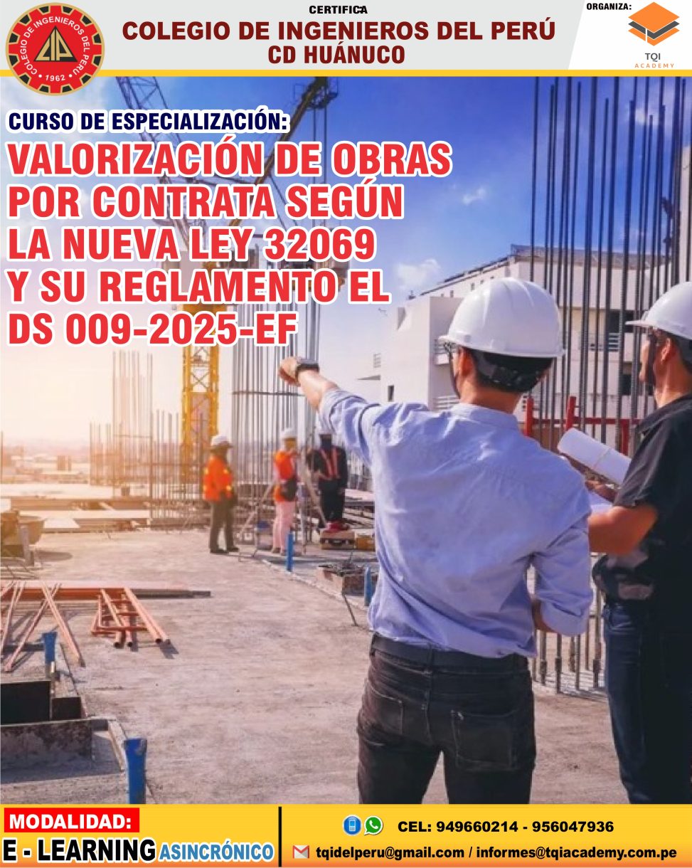 VALORIZACIÓN DE OBRAS POR CONTRATA SEGÚN LA NUEVA LEY 32069 Y SU ...